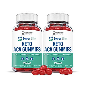 Justified Laboratories (2 Pack) Super Slim Keto ACV Gummies 1000MG with Pomegranate Juice Beet Root B12 60 Gummys