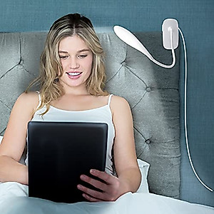 DWEPTU LED Desk Lamp Eye-Caring Clamp Light Clamp Lamps Reading Lights with USB Port, 360°Flexible Gooseneck Bed Night Light (Include AC Power Plug)