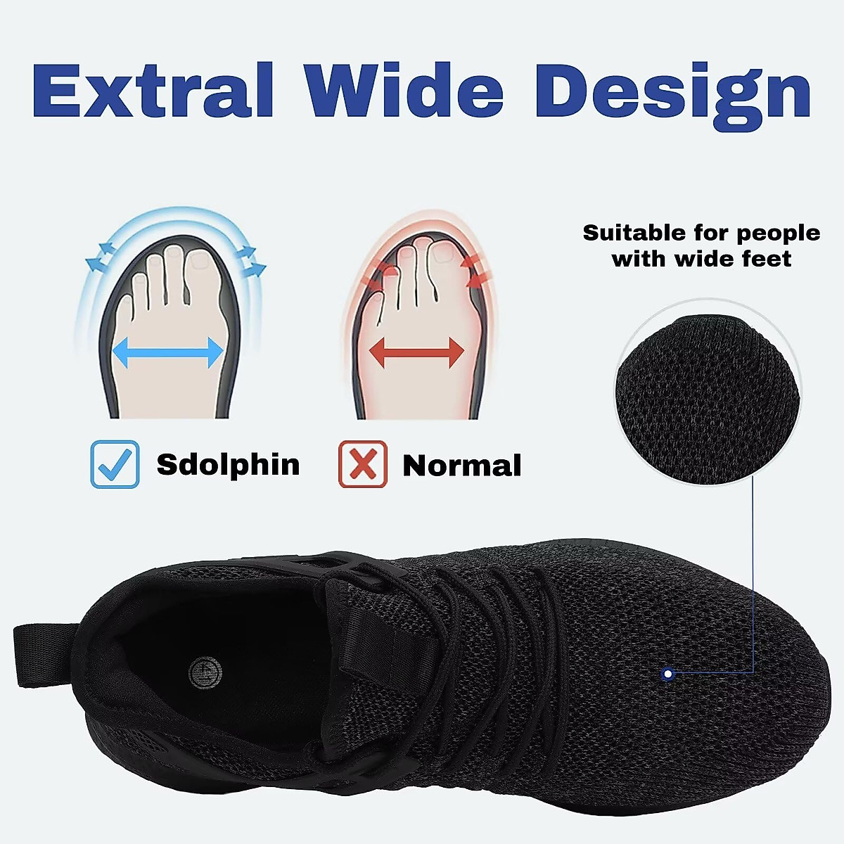 SDolphin Shoes for Men - Tennis Running Shoes for Gym Workout Athletic Sneakers Standing Comfort Non Slip Fashion Allblack Size 10.5