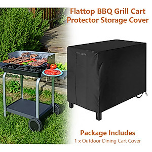Outdoor Dining Cart Cover - Waterproof Flattop BBQ Grill Cart Protector Storage Cover, Compatible with 40" Cart, 40" L x 24" W x 32" H