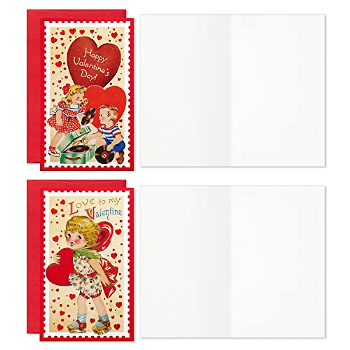 Hallmark Mini Valentines Day Cards Assortment, 18 Cards with Envelopes (Vintage, Be My Valentine)