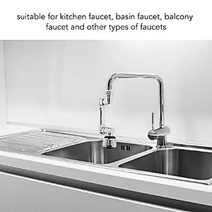 YWBL-WH Faucet Extender Bendable 1080 Degree Rotating Faucet Extender for Kitchen Sink Faucet Extension Acessories