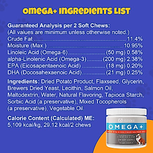 Itchy Dog Skin Bundle for Dogs That Scratch a lot - Dog Probiotic and Omega Supplement Bundle for Healthy Digestion and Itchy Skin Relief (60 Chews)