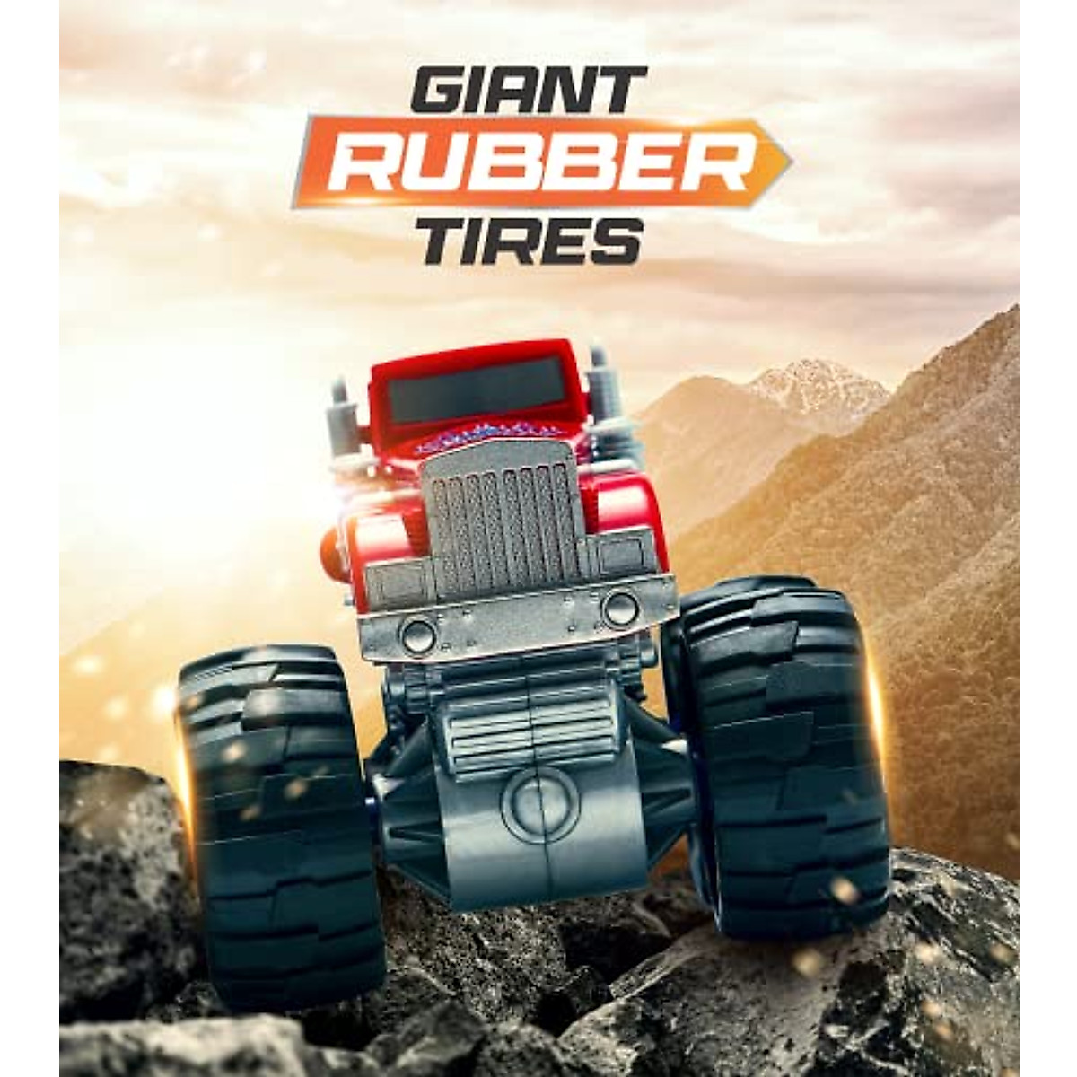 Team Power Monster Trucks Toys for Boys and Girls, 4-Wheel Drive Friction Powered 6-Pack Push and Go Toy Cars with Giant Wheels, 360° Crazy Stunts, Age 3, 4-7 and Above [Amazon Exclusive] (6 Pack)