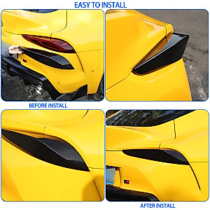 Fgtagtal Car Taillight Cover Fit for Toyota Supra GR A90 A91 MK5 2019-2024, Smoked Taillight Shell Trim Cover, Rear Tail lamp Decorative Protection Trim, 2PCS, Transparent Gray