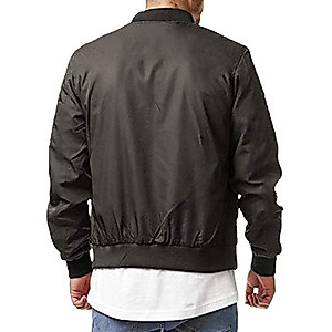 COOFANDY Mens Lightweight Jackets Grey Bomber Jacket Classic Slim Fit Zipper Light Outerwear Coat Grey L