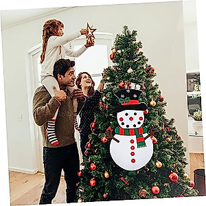 Toyvian Stocking Stuffer 1 Set Dress up Christmas Snowman Christmas Toys Christmas Tree Decorations Christmas Decor Felt Christmas Snowman Ornaments DIY Felt Christmas Ornaments