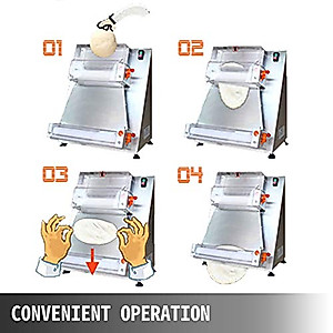VEVOR Commercial Dough Roller Sheeter 15.7inch Electric Pizza Dough Roller Machine 370W Automatically Suitable for Noodle Pizza Bread and Pasta Maker Equipment