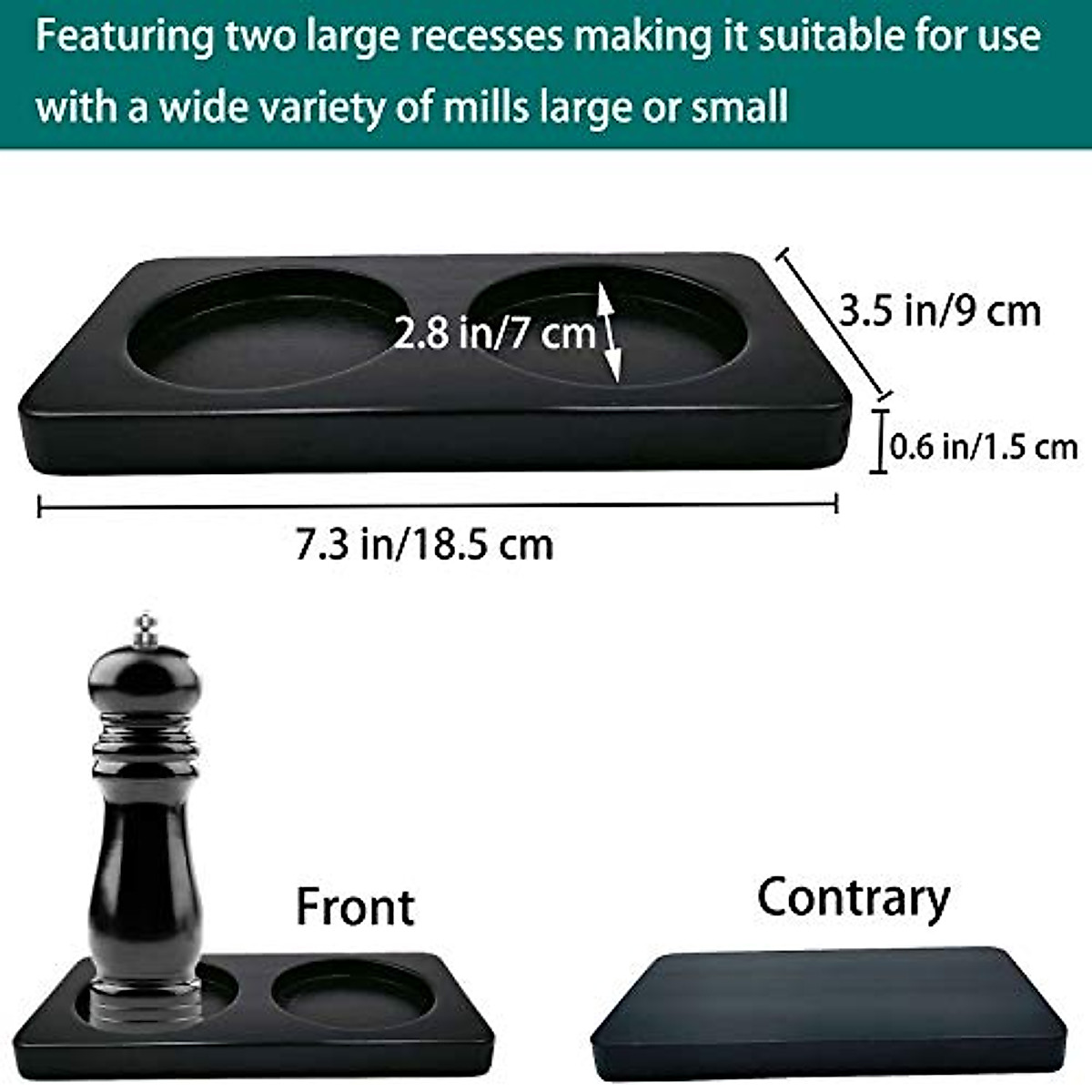 Salt and Pepper Mill Tray, Pepper Salt Mill Tray, Wood Tray