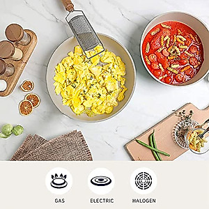 Neoflam Midas PLUS 9pc Nonstick Cast Aluminum Cookware Set, PFOA Free Kitchenware with Saucepan,Frying Pan,Stove|Oven Pot, Tempered Glass Lid and Smart Detachable Handle,Oven Safe,Space-Saving,Emerald