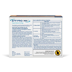 Virbac Effipro Plus Topical Solution for Dogs - Dog Flea and Tick Treatment for Small Dogs (5-22.9lbs), 3 Doses, Waterproof Topical Prevention