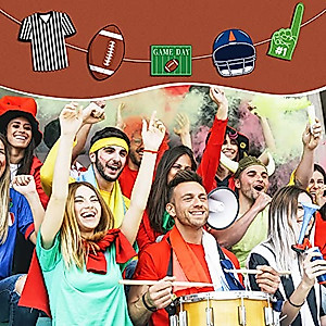 100 Pcs Paper Football Cutouts Football Theme Party Decoration Football Cutouts for Crafts Game Day Party Decorations with Glue Points for Sport Birthday Party Wall Decoration
