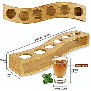 LINALL Shot Glasses 12pcs Shot Glass Set 1oz/30ml Shot Glass Holder Heavy Base for Whisky Tequila 12 Shot Glass Serving Tray (12pcs)