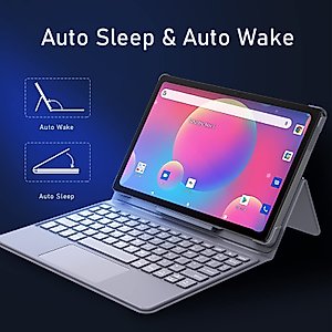 10.36" 2K Display Android 11 Tablet with docking keyboard,Dual 4G LTE Cellular,Octa core 1.8GHz, 2000x1200,4GB+64GB,5MP+13MP Dual Cameras,Four Speakers,WiFi,GPS,FM,Bluetooth,6000mAh Battery,Azeyou T20
