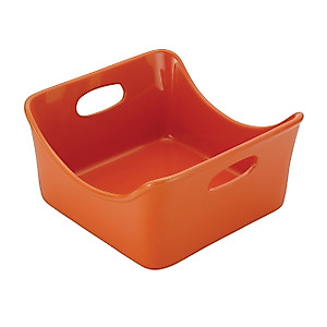 Rachael Ray Stoneware 2-Quart Square Baker, Orange
