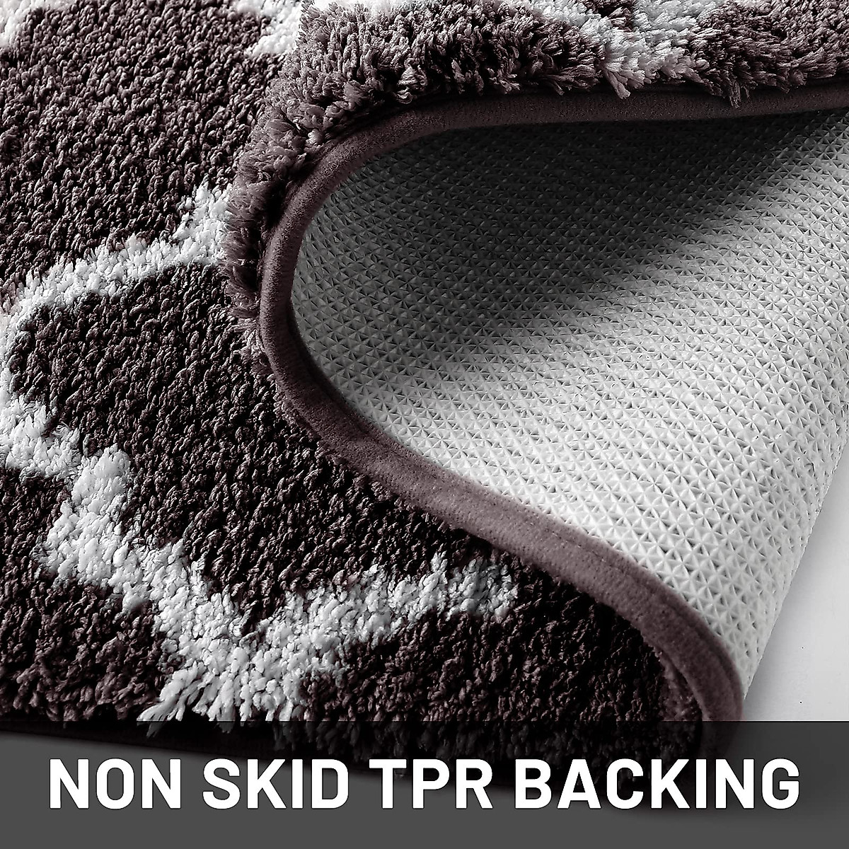 KMAT Kitchen Rugs and Mats [2 PCS] Super Absorbent Microfiber Kitchen Mat Non Slip Machine Washable Runner Carpets (Chocolate-17.3" x28+17.3"x47")