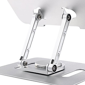 UPERFECT Portable Monitor Stand, Adjustable Laptop Stand with 360 Rotating Base, Ergonomic Laptop Riser for Desk, Heavy Duty Aluminum Stand for 7-18.5 Inch Monitor/Laptops/Tablet, Silver