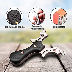 RRLOM Solid Slingshot Set, Outdoor Professional Slingshot for Hunting, Stainless Steel High Velocity Catapult Sling Shot for Adults with 1 Ammo Pouch,50 Ammo Balls and 3 Rubber Bands