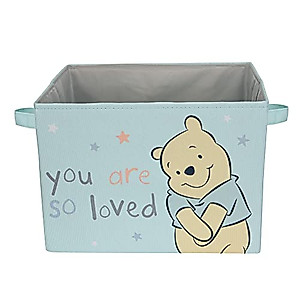 Lambs & Ivy Disney Baby Winnie The Pooh Blue Foldable Storage Basket/Container