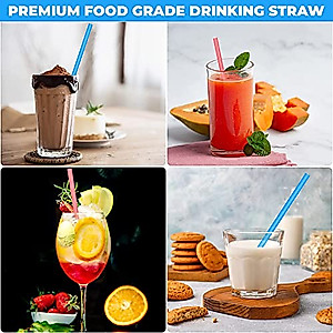Semperfi Reusable Straws Set of 6 Silicone Straws No Cleaning Brush Needed Soft Straight with 6 Colourful Keychain Silicone Cases Portable Bendable Openable Straws Biodegradable Packaging