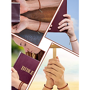 Trnayi 40 Pcs Religious Christian Gifts Christian Leather Bracelets Inspirational Bracelets for Women Bible Verse Bracelets Religious Bracelets Jewelry for Women Men, Birthday Confirmation Gifts