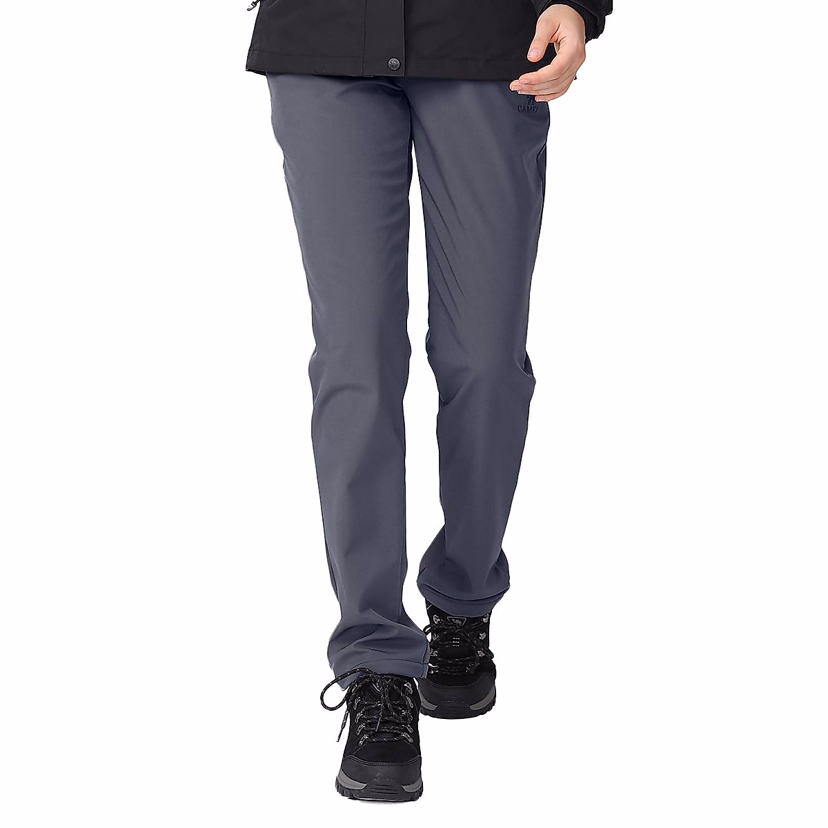 CAMELSPORTS Women Winter Outdoor Pants Waterproof Fleece Lined Warm Ski Snowboard Pants for Hiking Work Cycling Camping Gray
