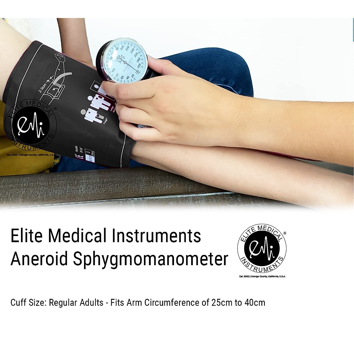 EMI EBE-340 Sprague Rappaport Stethoscope with Black Aneroid Sphygmomanometer Manual Blood Pressure Cuff Set (Lilac/Black)