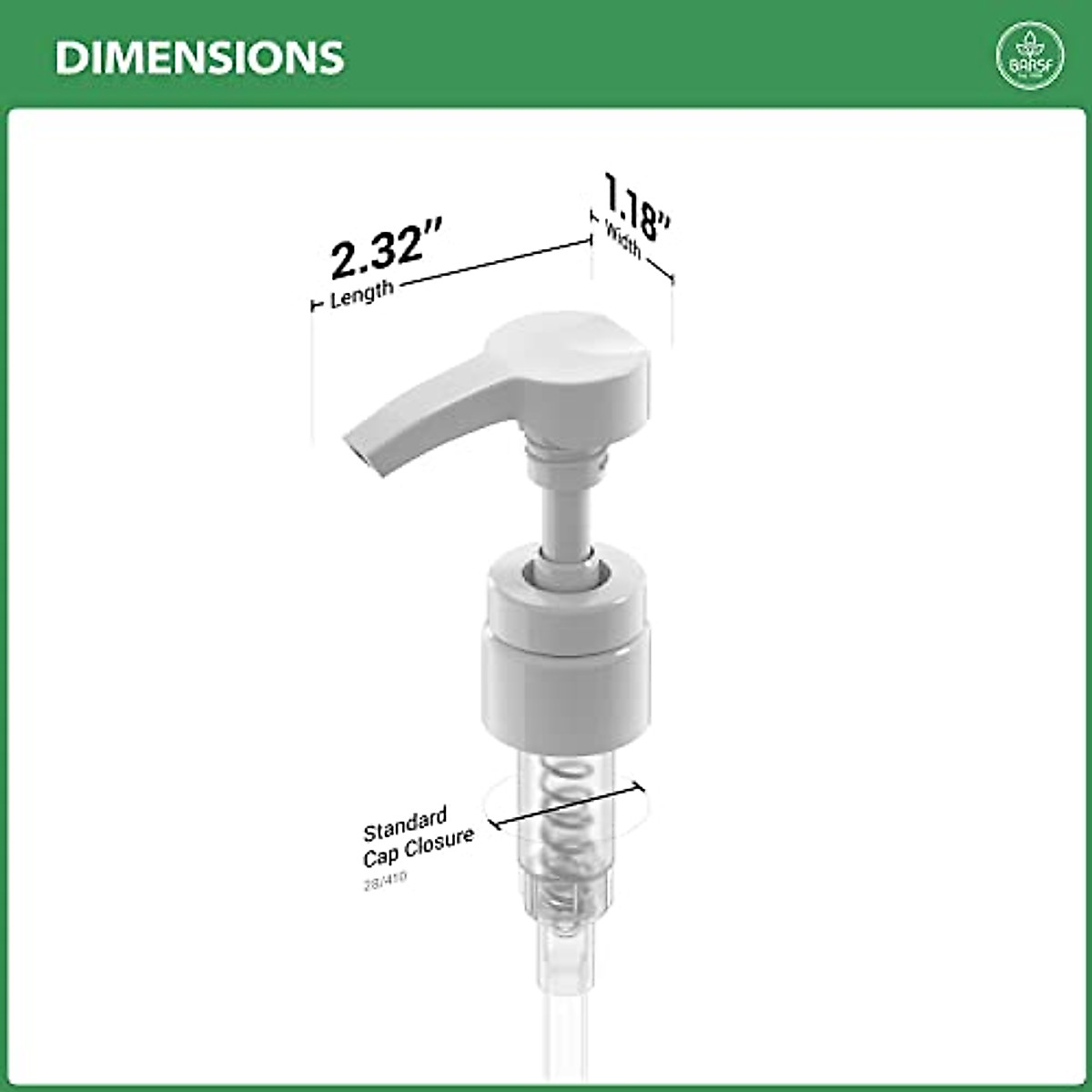 Universal Shampoo/Conditioner Pump for Bottle, 1 L/33.8 oz., Piece 2 White