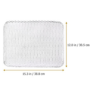 Hemoton Gas Grills 30 Pcs Aluminum BBQ Mesh Grill Mat Disposable Grill Topper Broiler Pans Non Stick Baking Tools Outdoor BBQ Accessories for Baking Cooking Grilling Gas Grill