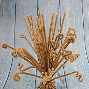 DOKOO Craft Pipe Cleaners 200 PCS Chenille Stem Twistable Stems Children’s Bendable Sculpting Sticks for Crafts and Arts Creative Christmas Decoration School Projects (6MM x 12 Inch) (Light Brown)