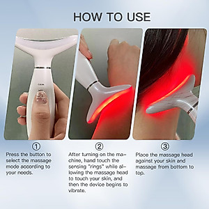 3-in-1 Beauty Massager for Face and Neck, Based on Triple Action LED, Thermal, and Vibration Technologies for Skin Care,Improve,Firm,Tightening and Smooth