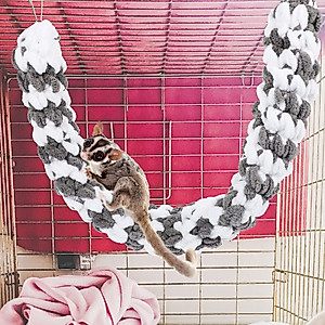 Alipis Hamster Toys Ferret Toys Bird Toy Handmade Sugar Glider Toys Pet Hamster Cotton Rope Toy Climbing Perch Cage Accessory Toy Rat Climbing Ladder Toys Hamster Toy Hamster Toys Ferret Toys