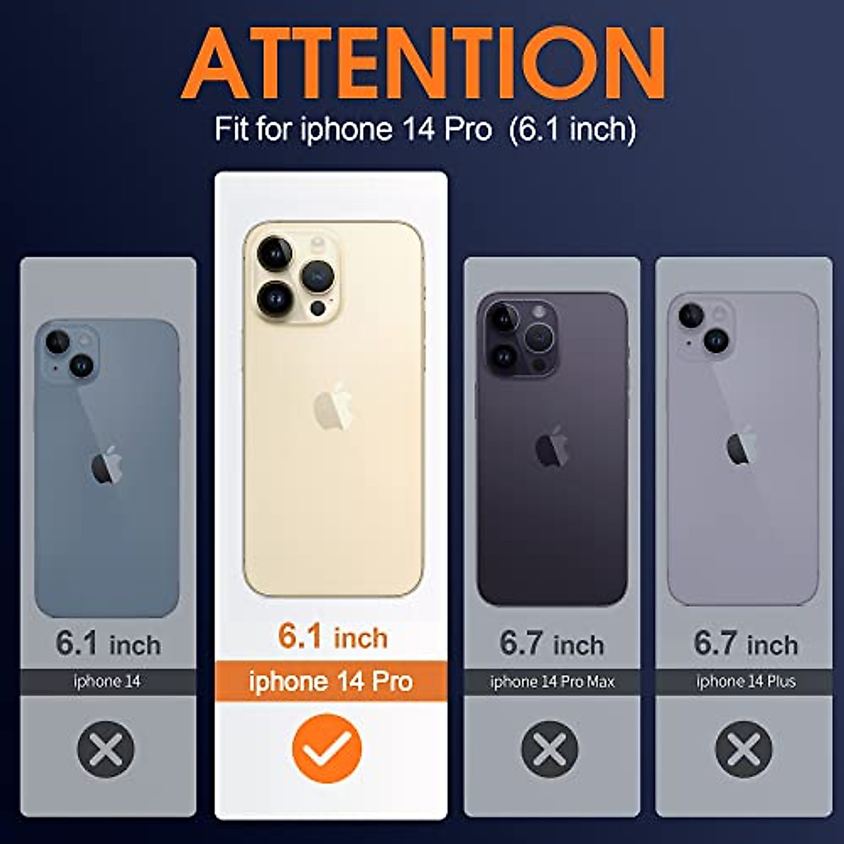Migeec for iPhone 14 Pro Clear Case Shockproof Phone Cover Protective Phone Case for iPhone 14 Pro, 6.1 inch