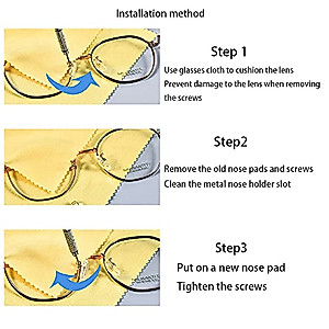 74 pcs Eyeglass Nose Pad Repair Kit, BOSOIRSOU 30 Pairs Air Chamber Soft Silicone Nose Pads, with 40 pcs Micro Screws, Screwdriver, Ear Grip, Tweezer, Cleaning Cloth