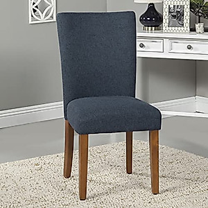 HomePop Parsons Classic Upholstered Accent Dining Chair, Set of 2, Navy