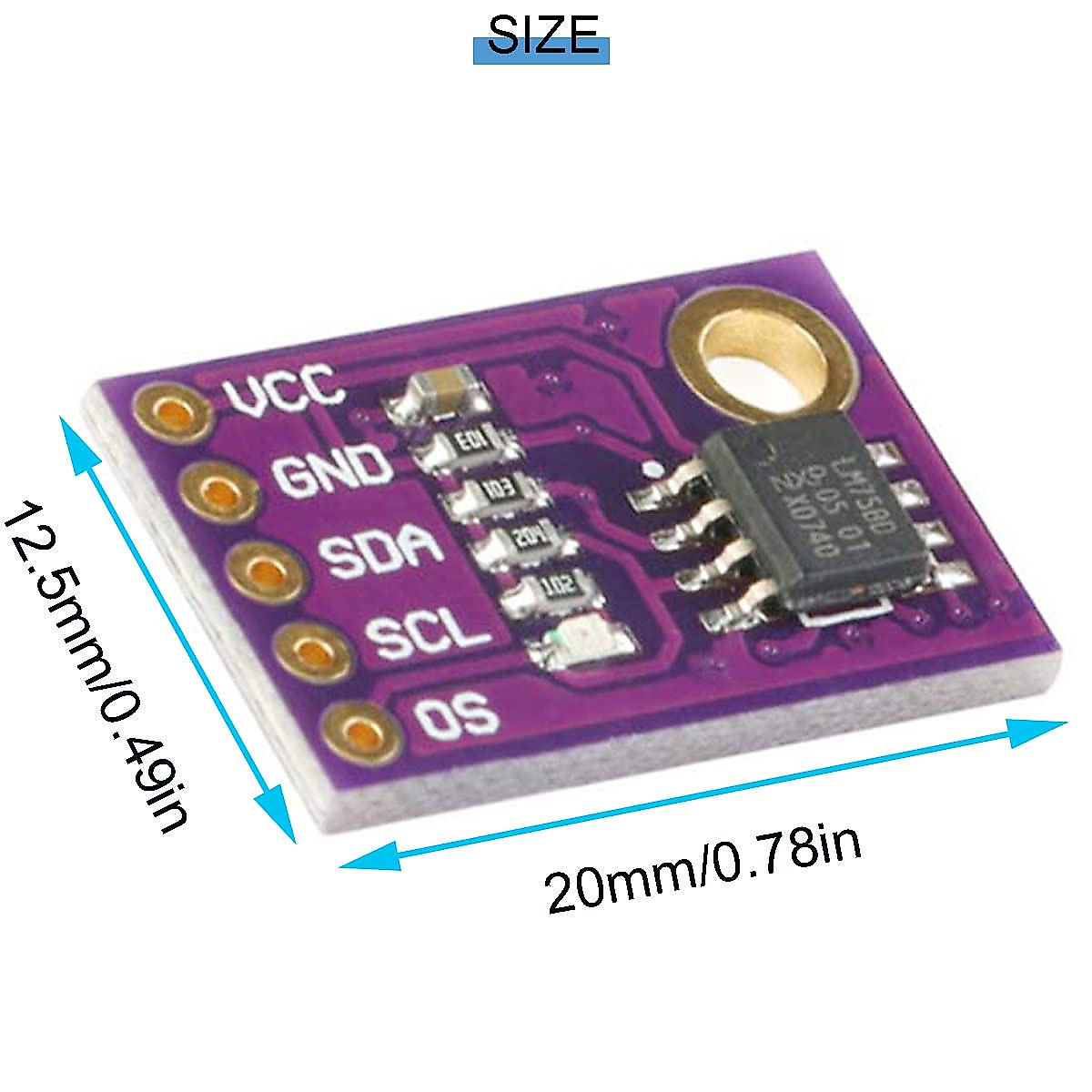 DKARDU 4 pcs LM75 LM75A Temperature Sensor Module LM75BD Sensor Module High Speed I2C IIC Interface High Precision Temperature Sensor with Dupont Cable