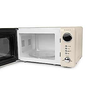 Nostalgia Retro Compact Countertop Microwave Oven 0.7 Cu. Ft. 700-Watts with LED Digital Display, Child Lock, Easy Clean Interior, Cream