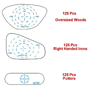 FINGER TEN Golf Club Impact Tape Labels 200/250/375/400/500 Stickers Oversized for Irons Driver Woods Professional Golf Ball Hitting Recorder Swing Trainer (Blue-375 Stickers (Woods+Irons+Putters))