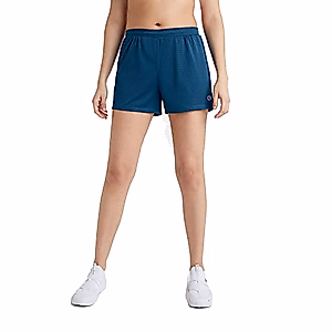 Champion Women's Pull, Loose, Athletic Mesh Shorts, 4", Fresh Teal, X-Large