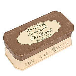 Cottage Garden Children Rise and Call Her Blessed Copper Textured Jewelry Music Box Plays Amazing Grace