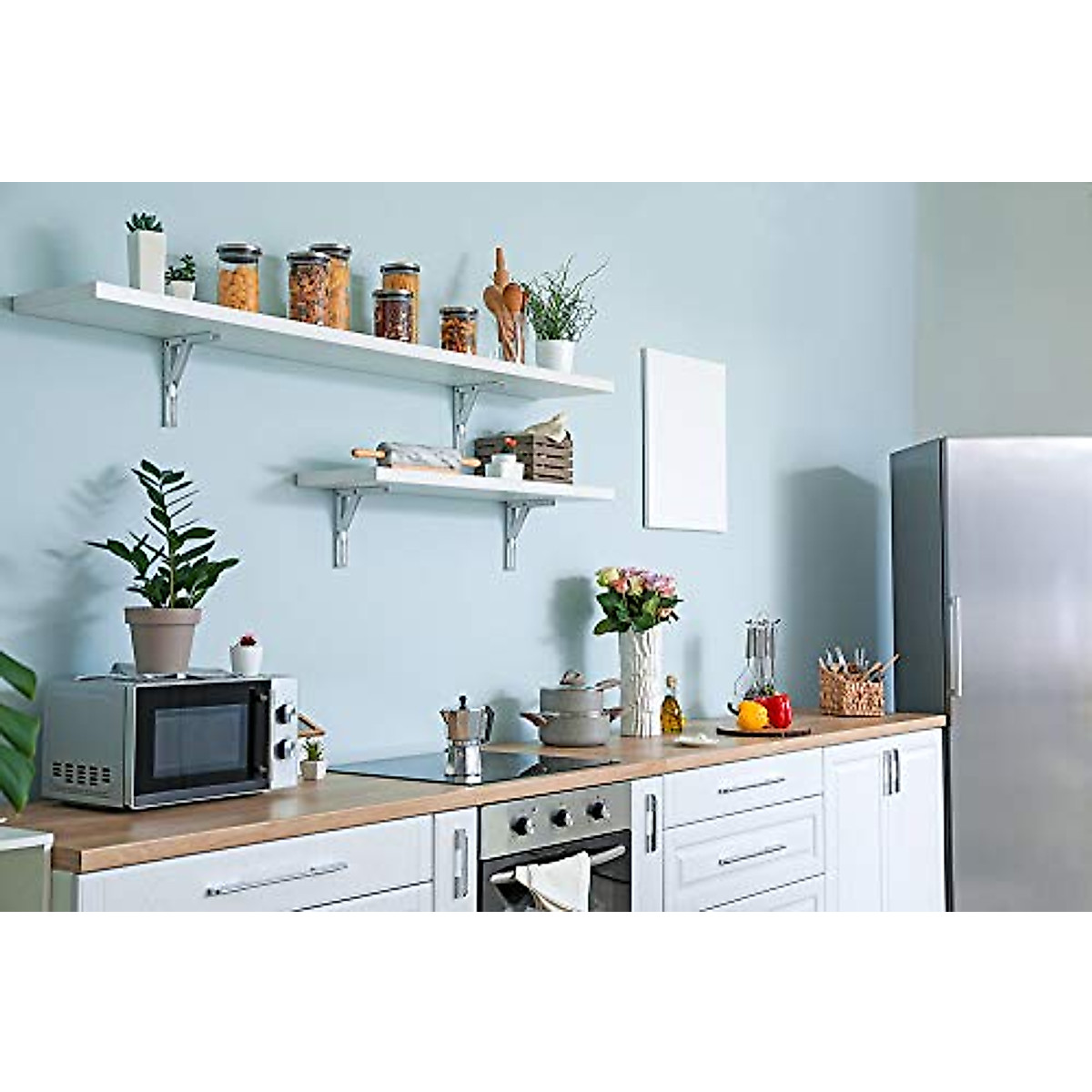 Set of 5 Glass Kitchen Canisters with Airtight Stainless-Steel Lid - Dishwasher Safe, Storage Jars for Kitchen, Bathroom & Pantry Organization, Ideal for Flour, Sugar, Coffee, Cookie Jar, Candy, Snack