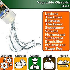 Glycerin Vegetable - 1 Gallon (10.75 lbs or 172oz net wt) - Non GMO - RSPO - Sustainable Palm Based - USP - Kosher - Pure - Pharmaceutical Grade - Safety Sealed HDPE Container with resealable Cap