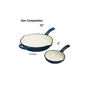 Mirro MIR-19060 6" Mini Cast Iron Skillet, Teal, Ready to Use