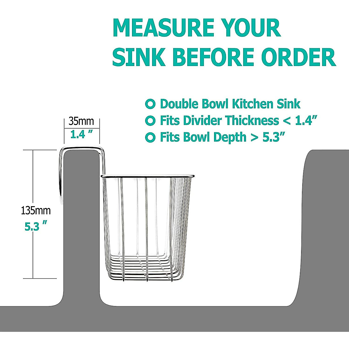 Fafcitvz Kitchen Sponge Holder, Sink Caddy Brush Soap Dishwashing Drainer Rack Dish Draining Sink Basket