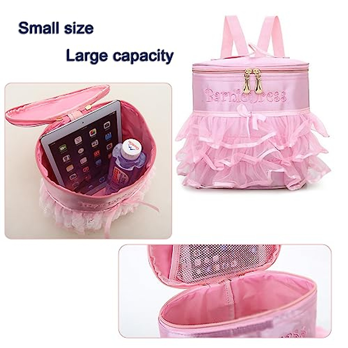 SEHXIM Cute Ballet Dance Backpack,Tutu Dress Dance Bag for Girls,Waterproof Bag Small Duffle Bag Ballet Bags Gym Bag. (Princess Pink)