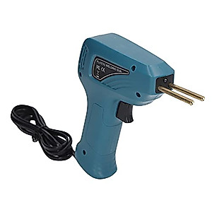 Plastic Welding Torch, Plastic Welder Staples Gun Kit, Bumper Repair Kit Plastic Crack Repair Kit, Car Bumper Repair Kit, Hot Stapler Flat/Outside Corner/Inside Corner/Wave Staples(Cyan US Plug)