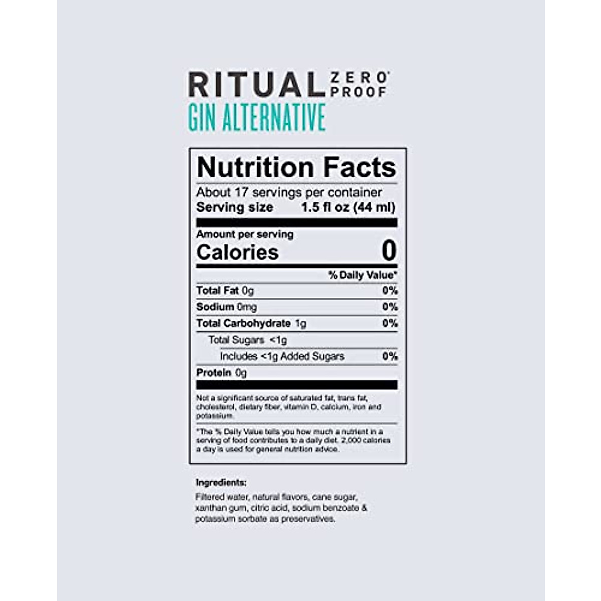 RITUAL ZERO PROOF Gin Alternative | Award-Winning Non-Alcoholic Spirit | 25.4 Fl Oz (750ml) | Zero Calories | Sustainably Made in USA | Make Delicious Alcohol Free Cocktails