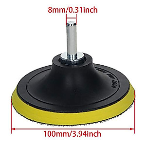 Utoolmart 4" Hook and Loop Backing Pad Sanding Polishing Backer Plate with M10 Drill Adapter for Random Orbit Sander Polisher Buffer