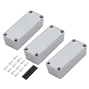 DaierTek 3pcs 1590A Metal Guitar Pedal Enclosure 92x38x31mm Diecast Aluminum Stomp Box Case Unfinished for Guitar Effect