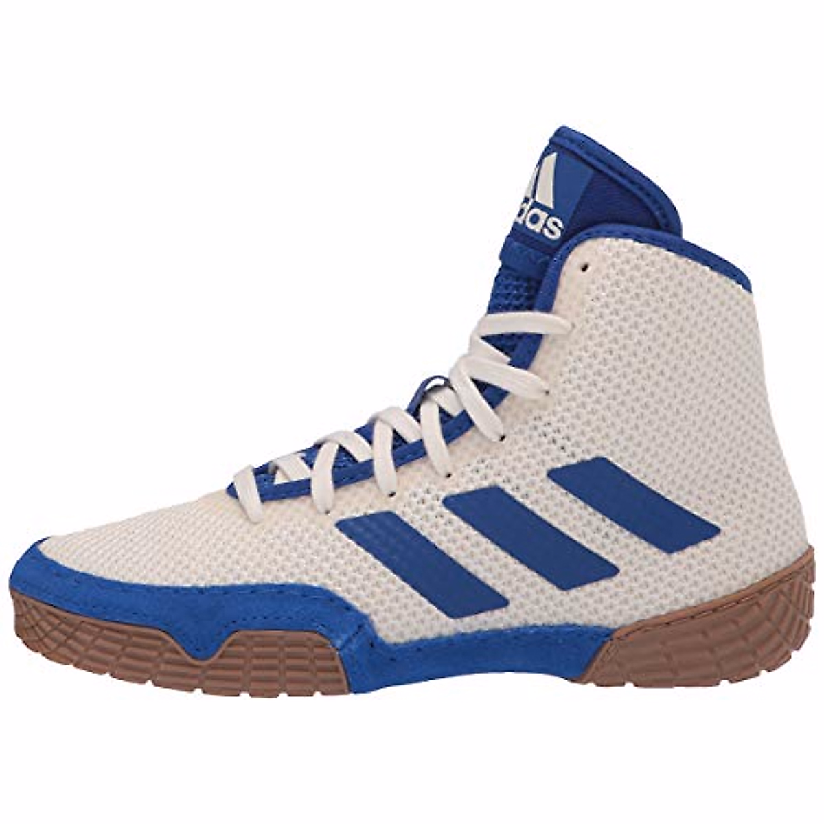 adidas Boy's Tech Fall 2.0 Wrestling Shoe, White/Royal Blue/Gum, 1.5 Little Kid